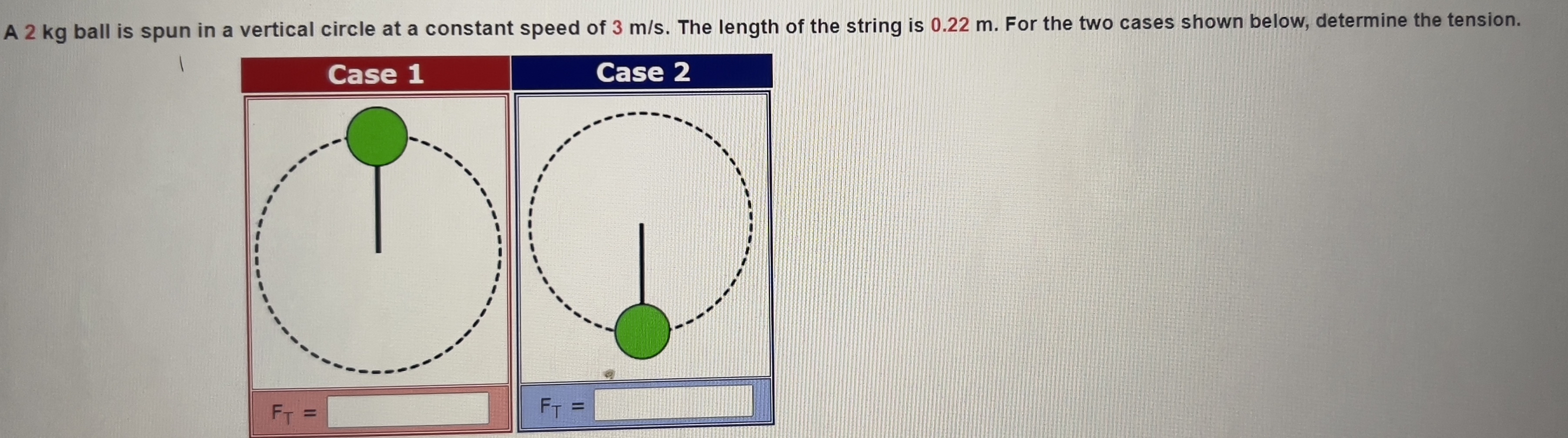 Solved A 2kg ﻿ball is spun in a vertical circle at a | Chegg.com