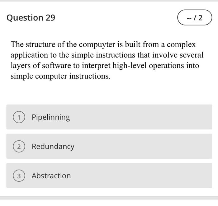 Solved Question 29 -- 72 The structure of the compuyter is | Chegg.com