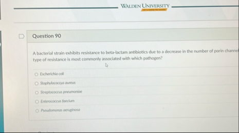Solved Walden UniversityQuestion 90A bacterial strain | Chegg.com