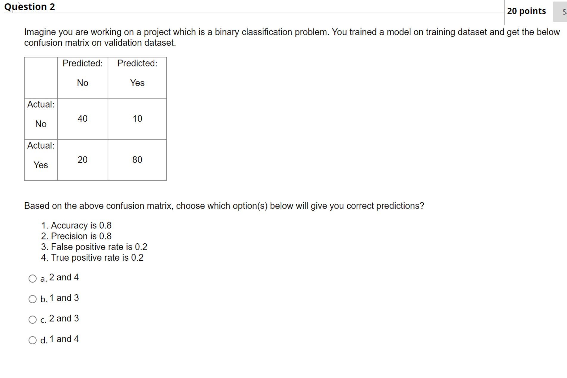 Solved Question 2Imagine you are working on a project which | Chegg.com