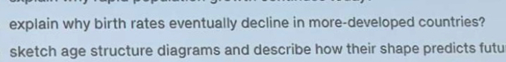 Solved explain why birth rates eventually decline in | Chegg.com
