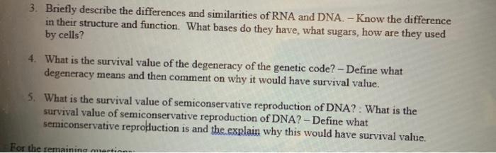 Solved 3. Briefly describe the differences and similarities | Chegg.com