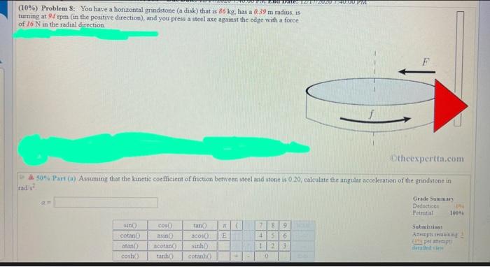 Solved TUTVUM (10%) Problem 8: You have a horizontal | Chegg.com