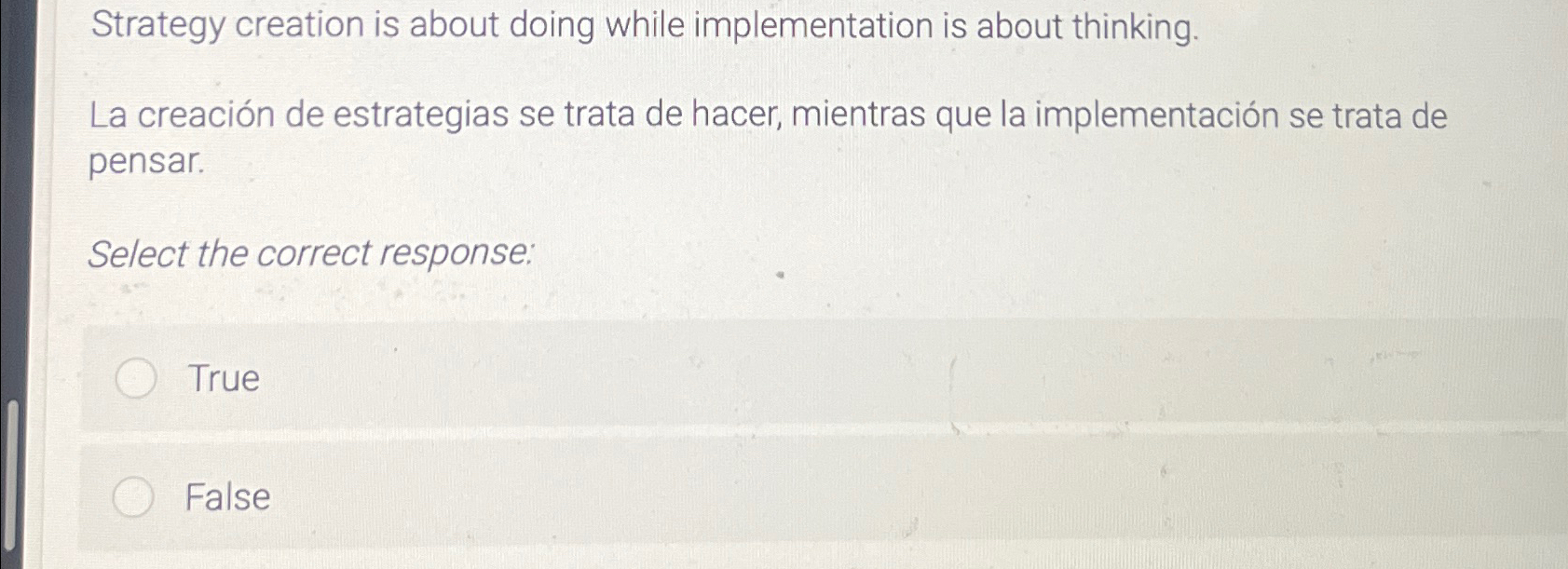 Solved Strategy creation is about doing while implementation | Chegg.com