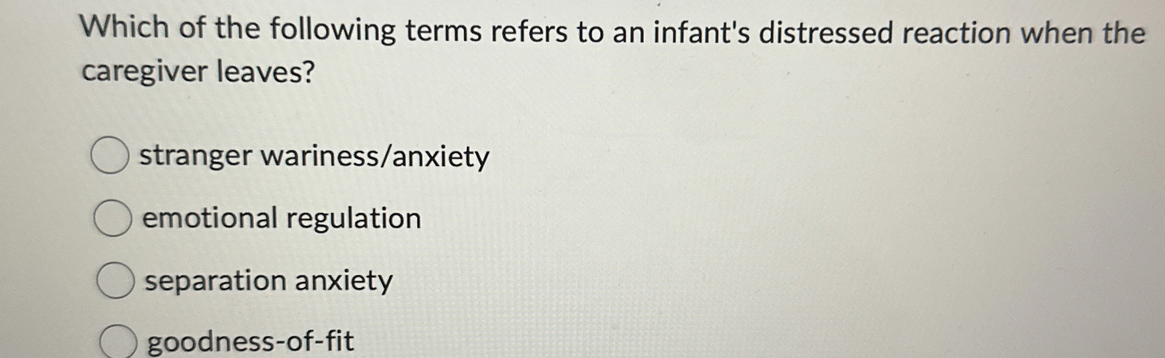 Solved Which of the following terms refers to an infant's | Chegg.com