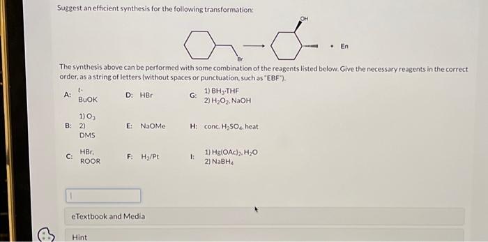 Solved Suggest an efficient synthesis for the following | Chegg.com