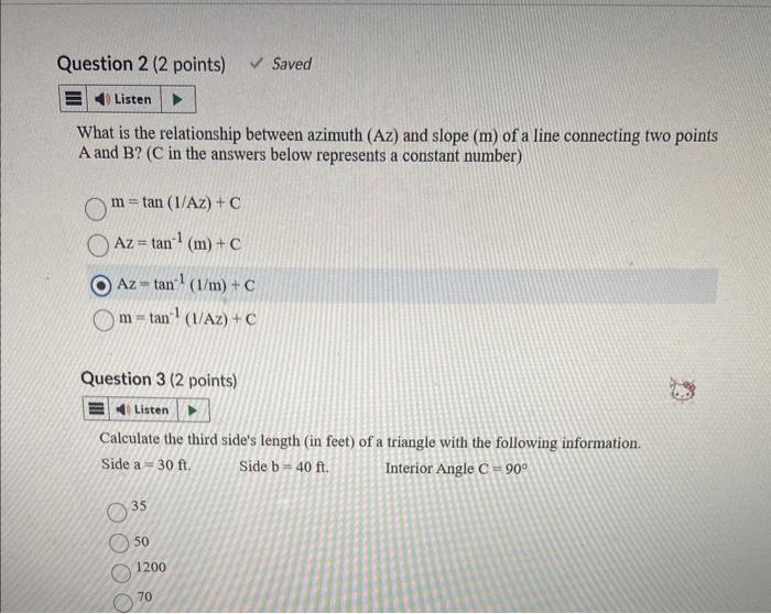 What is the relationship between azimuth (Az) and | Chegg.com
