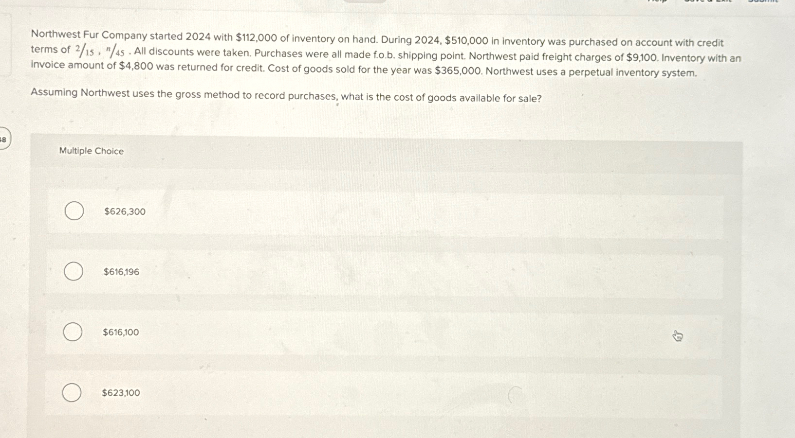 Solved Northwest Fur Company started 2024 ﻿with $112,000 ﻿of | Chegg.com