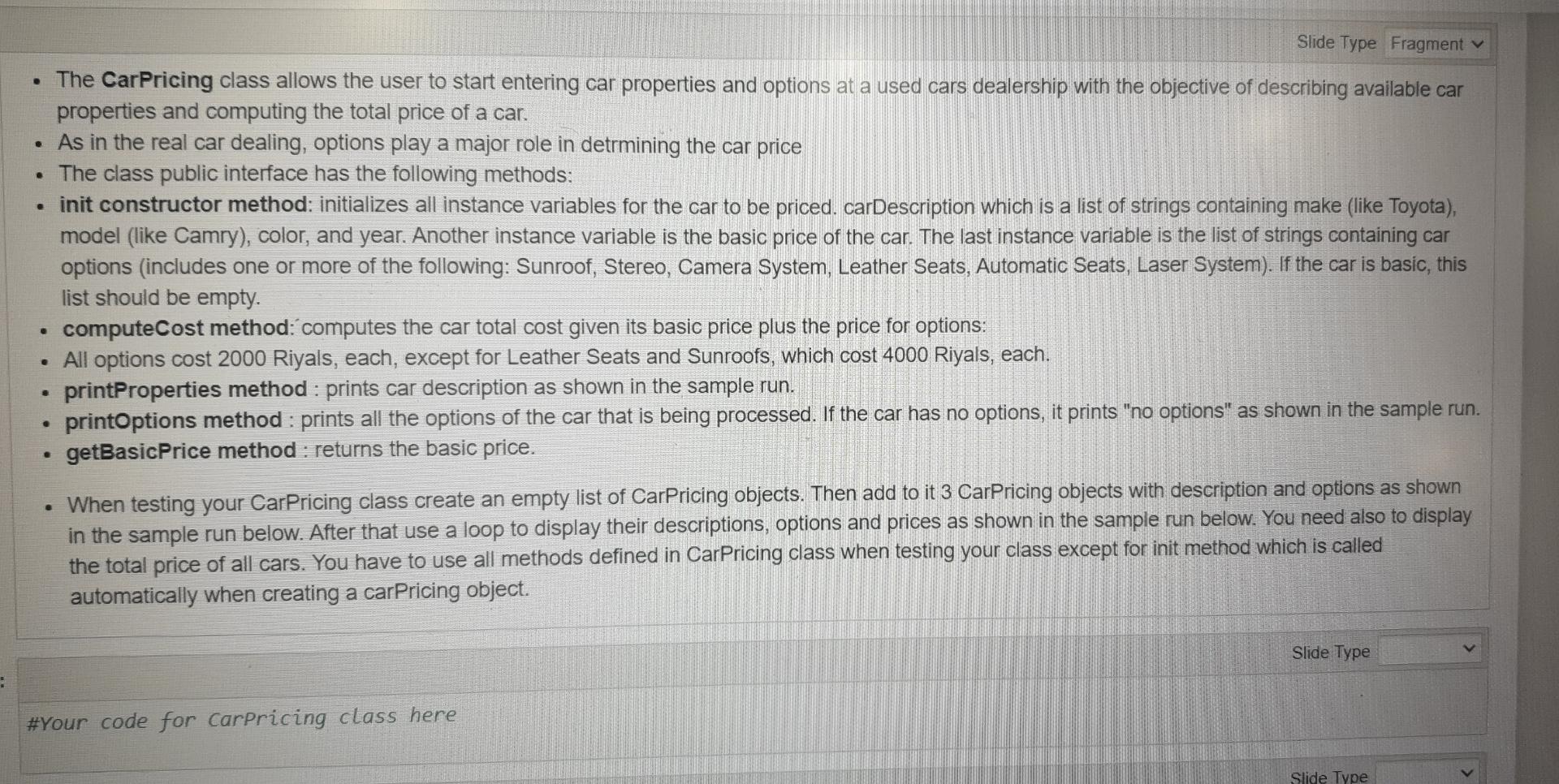 Solved Classes • A class describes objects with the same | Chegg.com