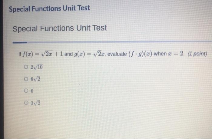 Solved Special Functions Unit Test Special Functions Unit | Chegg.com