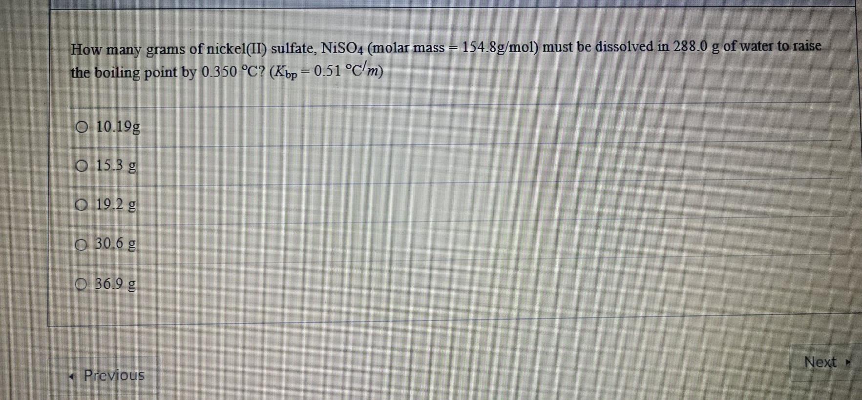 Solved How many grams of nickel(II) sulfate, NiSO4 (molar | Chegg.com