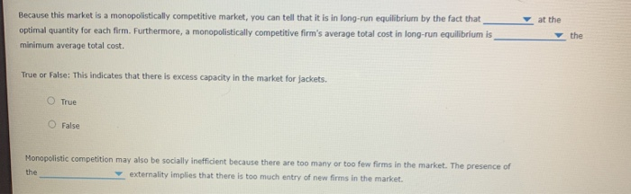 Solved 4. Is monopolistic competition efficient? Suppose | Chegg.com Solved 4. Is monopolistic competition efficient? Suppose | Chegg.com