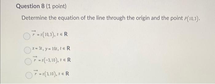 Solved Determine the equation of the line through the origin | Chegg.com