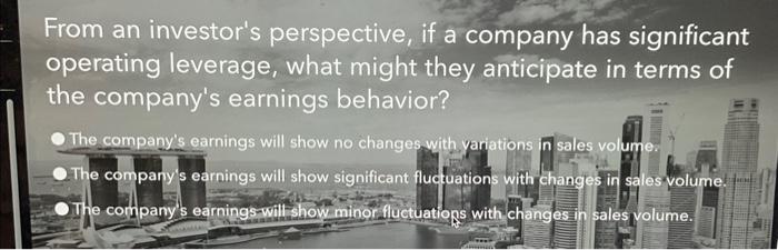 Solved From an investor's perspective, if a company has | Chegg.com