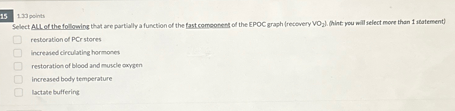 Solved 151.33 ﻿pointsSelect ALL of the following that are | Chegg.com