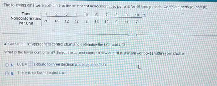 Solved a. Construct the appropriate control chart and | Chegg.com