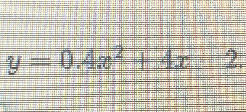 Solved y=0.4x2+4x -2 ﻿Whats is the y intercept? | Chegg.com