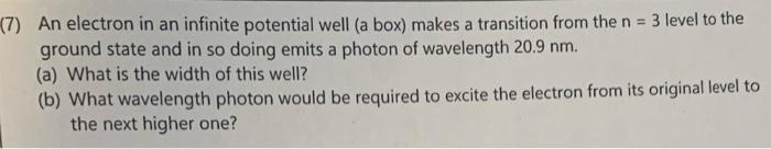 Solved An electron in an infinite potential well (a box) | Chegg.com