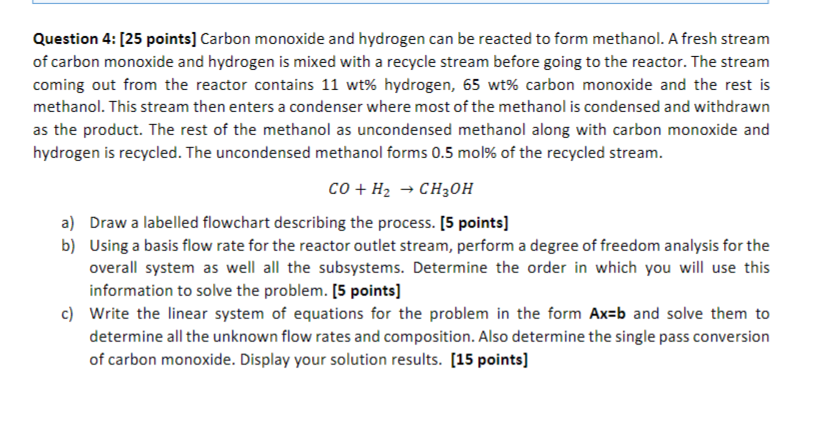 Solved MATLAB Question 4: [25 ﻿points] ﻿Carbon monoxide and | Chegg.com