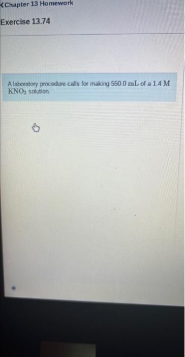 Solved A laboratory procedure calls for making 550.0 mL of a | Chegg.com