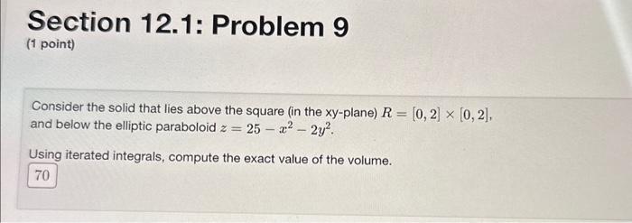 Solved Section 12.1: Problem 10 (1 point) Find the average | Chegg.com