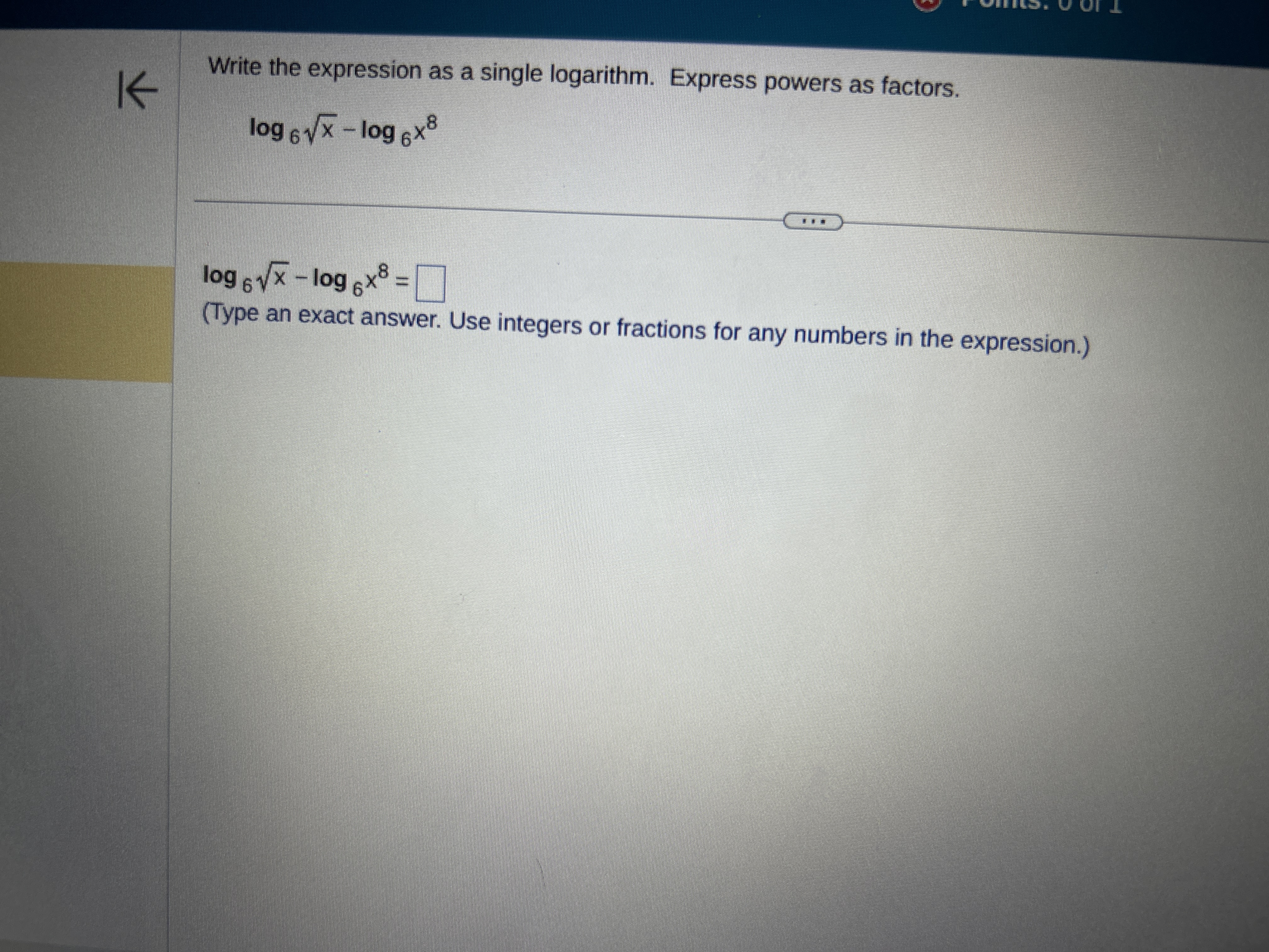 Solved write the expression as a single logarithm. express | Chegg.com