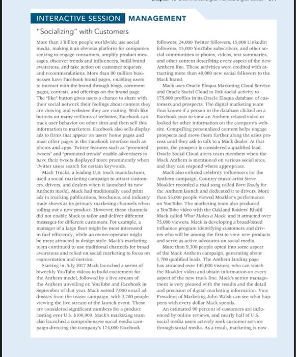 Solved INTERACTIVE SESSION MANAGEMENT "Socializing" with | Chegg.com