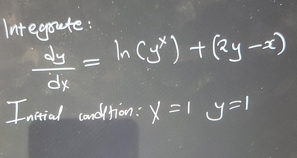 Solved Integrate: 얘 incy) + ??-2) dx Initial condition: X = | Chegg.com