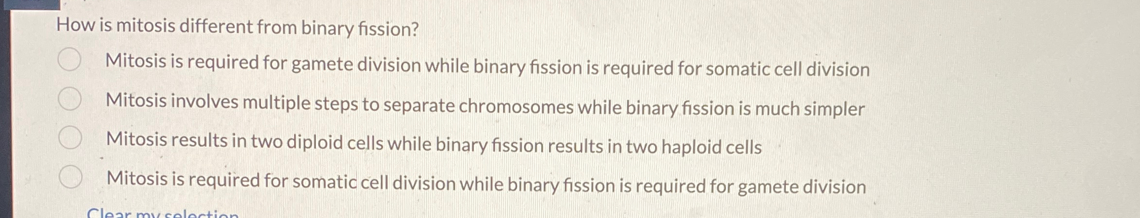 Solved How is mitosis different from binary fission?Mitosis | Chegg.com