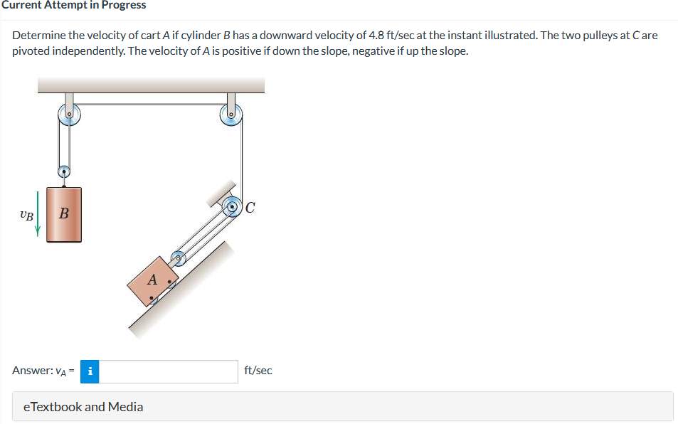 Solved Current Attempt in ProgressDetermine the velocity of | Chegg.com