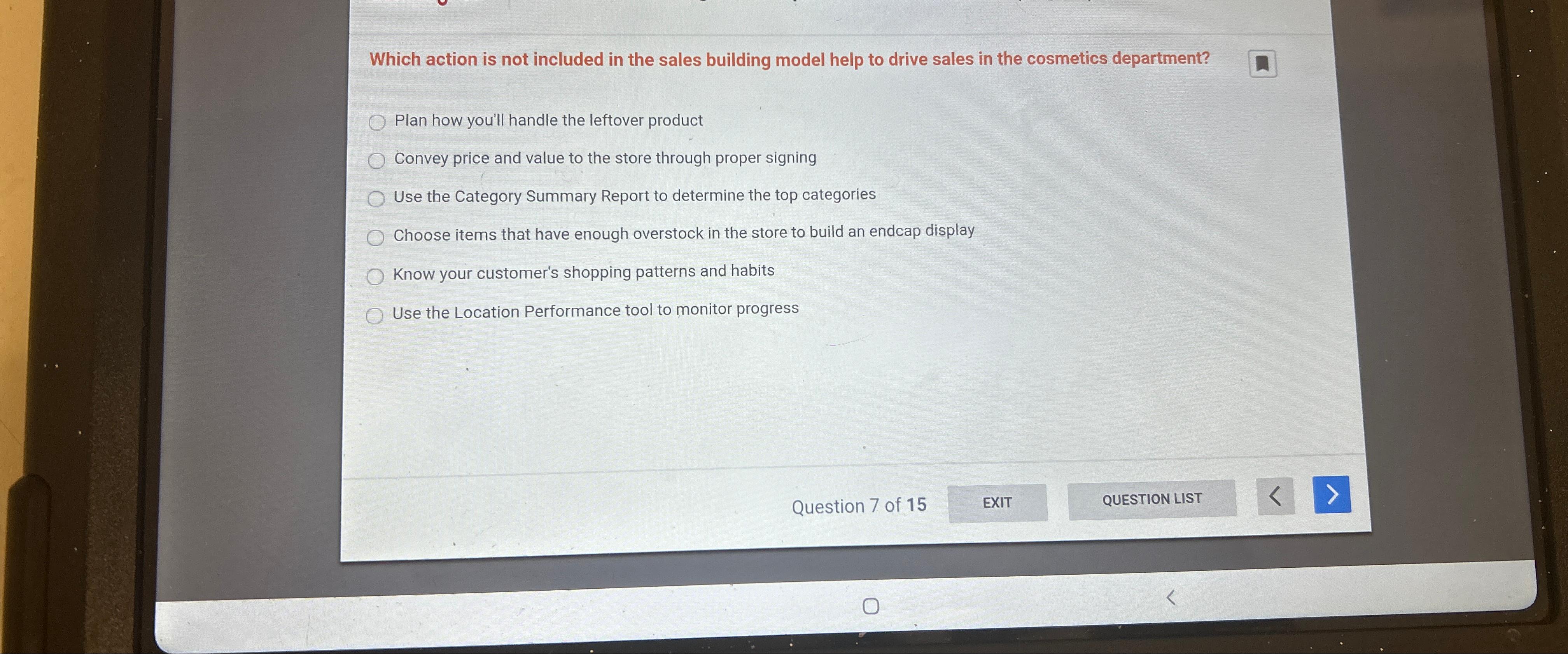 Solved Which action is not included in the sales building | Chegg.com