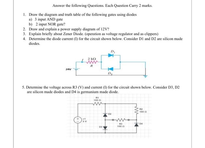 Solved Answer the following Questions. Each Question Carry 2 | Chegg.com