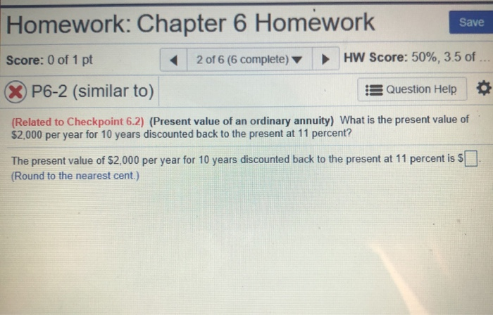 Solved Homework Chapter 6 Homework Save Score 0 Of 1 Pt 2