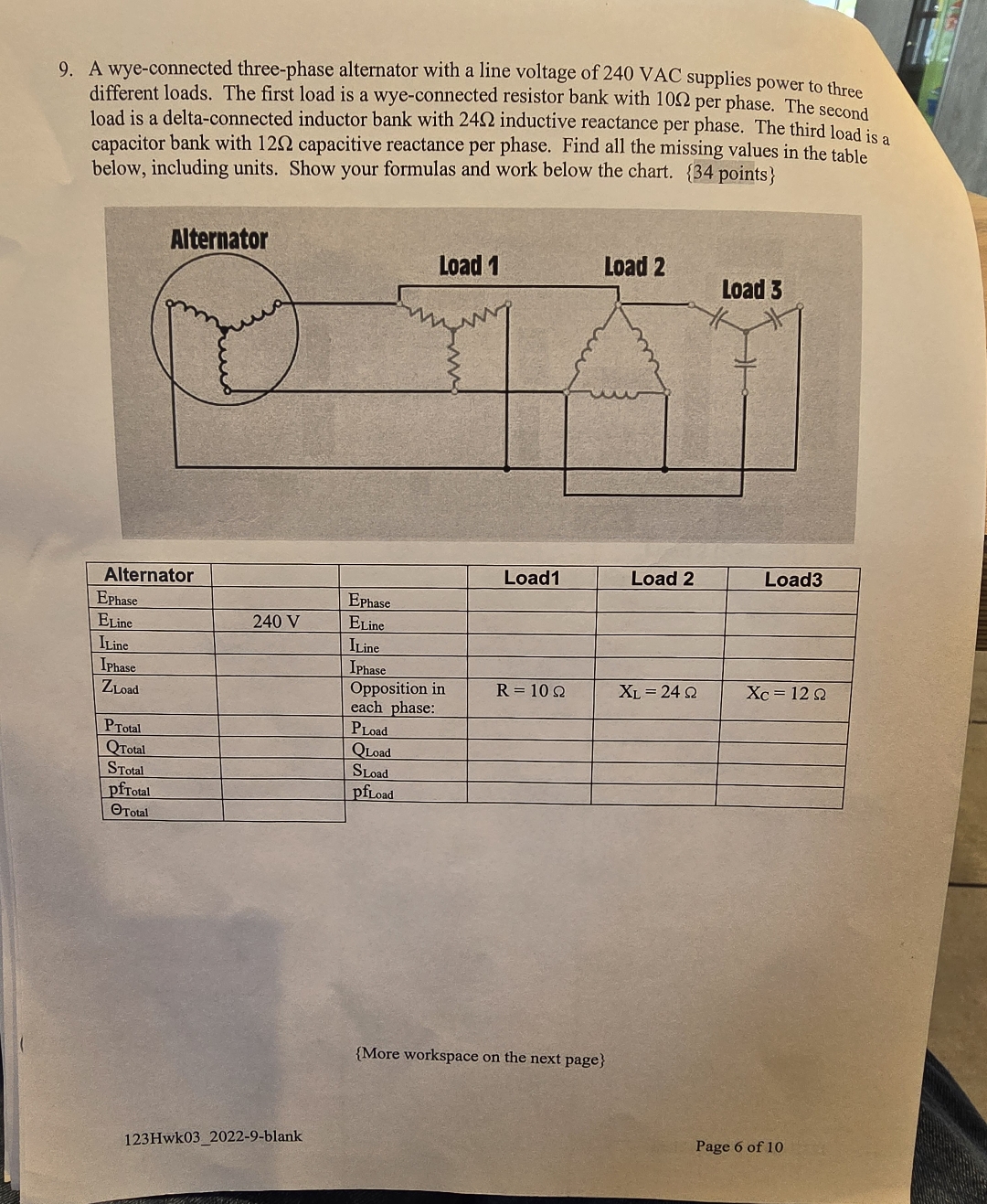 Solved A wye-connected three-phase alternator with a line | Chegg.com