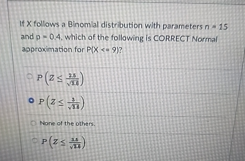 Solved If x ﻿follows a Binomial distribution with parameters | Chegg.com