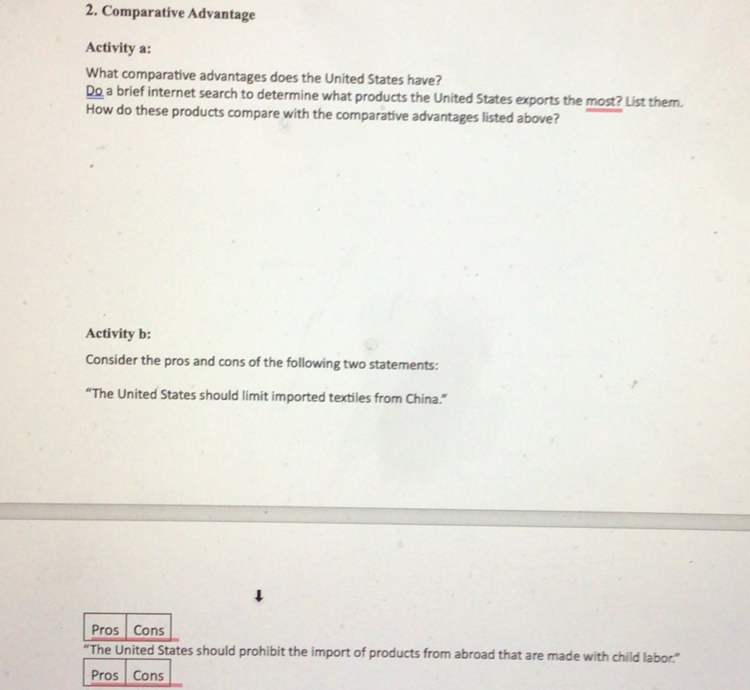 Solved Comparative AdvantageActivity a:What comparative | Chegg.com