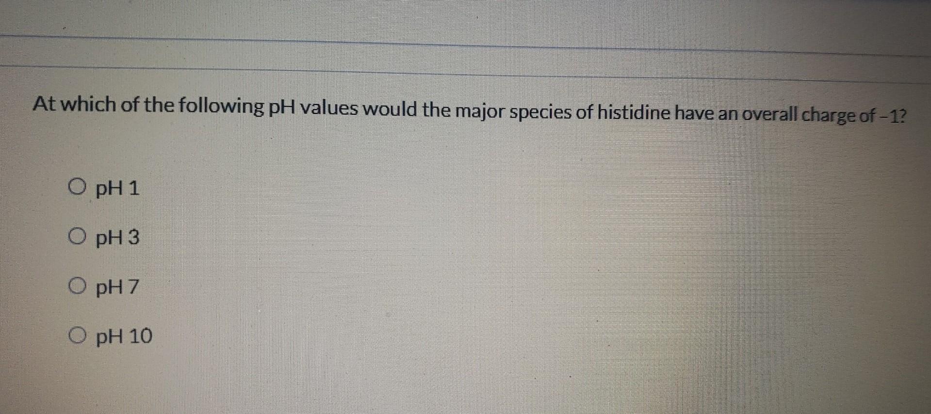 Solved At which of the following pH values would the major | Chegg.com
