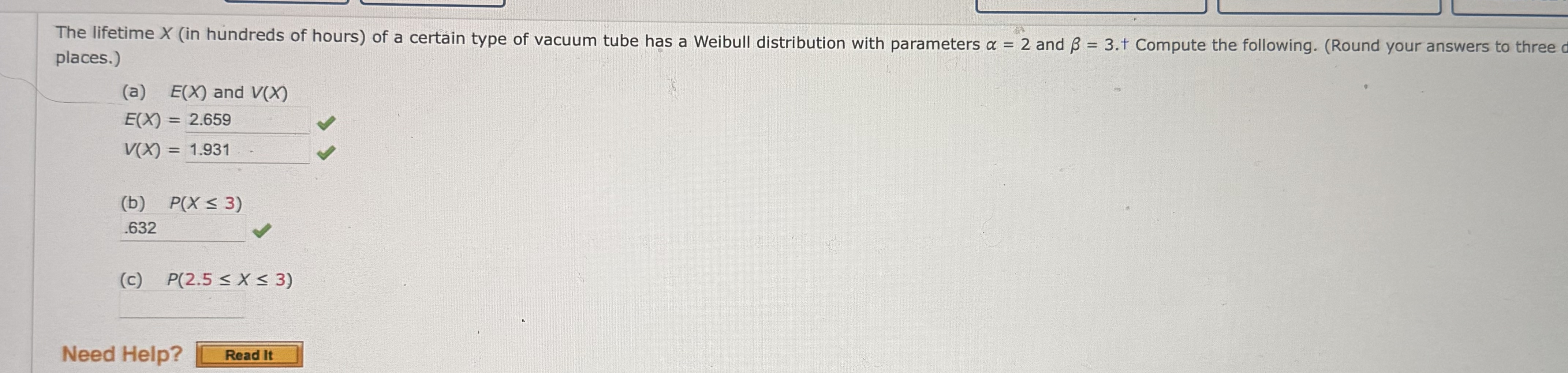 Solved The lifetime x (in hundreds of hours) ﻿of a certain | Chegg.com