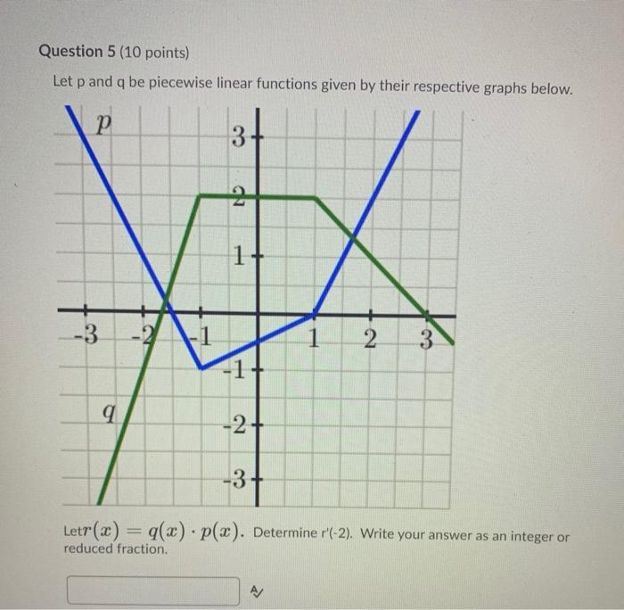 Solved Question 5 (10 points) Let p and q be piecewise | Chegg.com