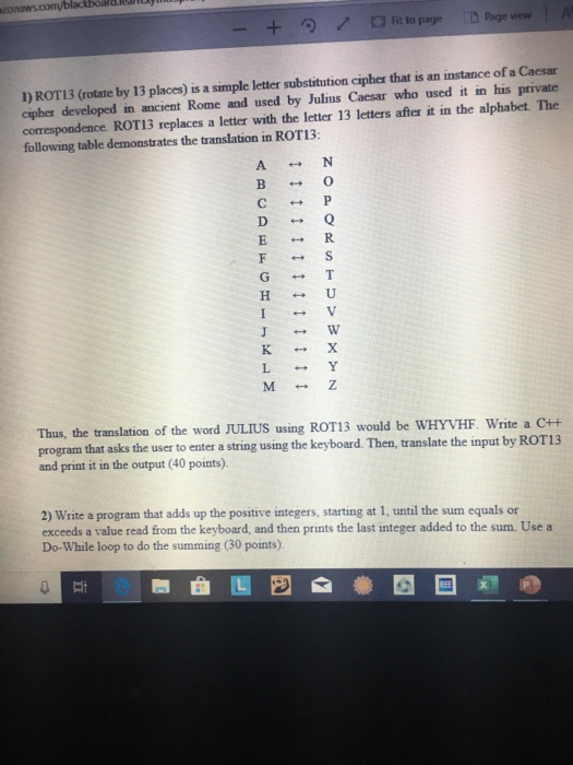 Solved - + D to page Page view 1) ROTI (rotate by 13 places) | Chegg.com