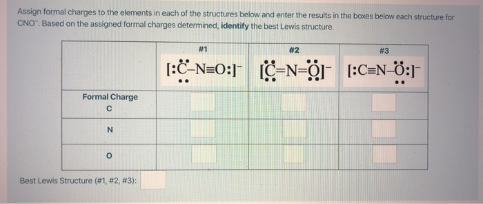 Solved Assign formal charges to the elements in each of the | Chegg.com