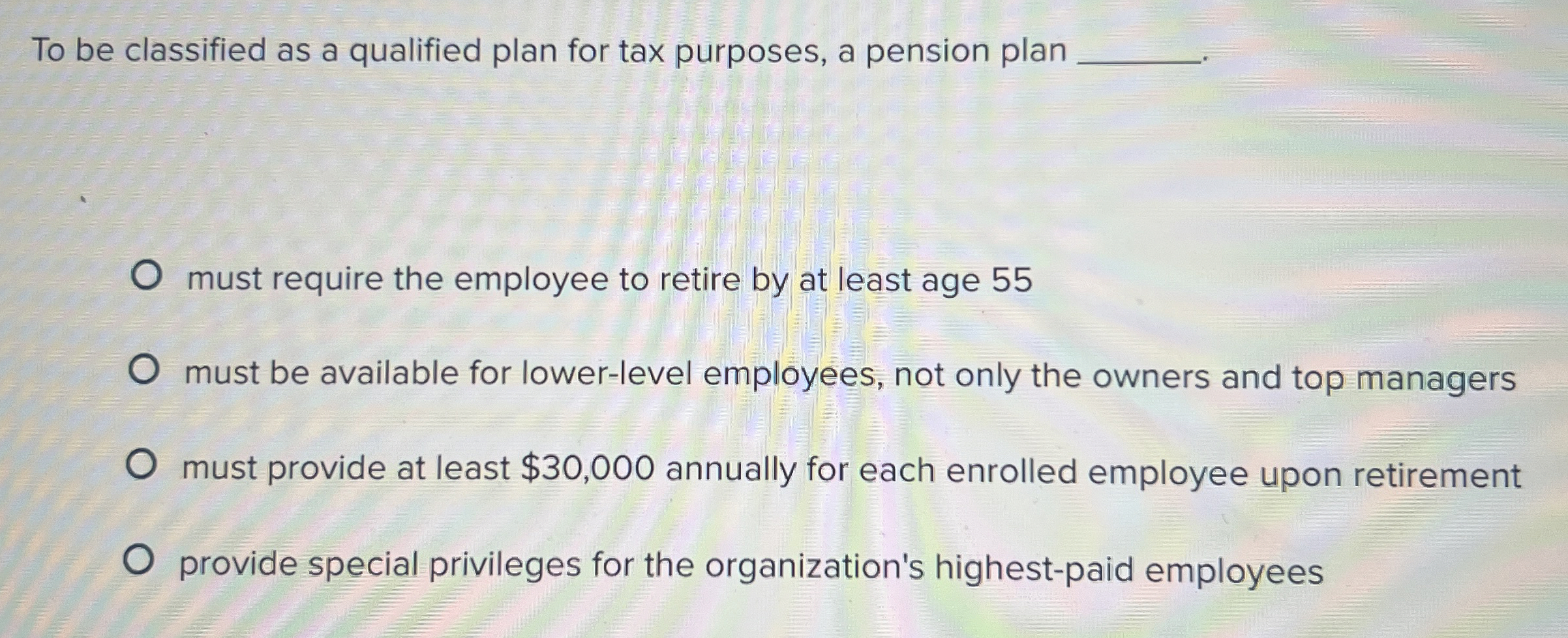 Solved To be classified as a qualified plan for tax | Chegg.com