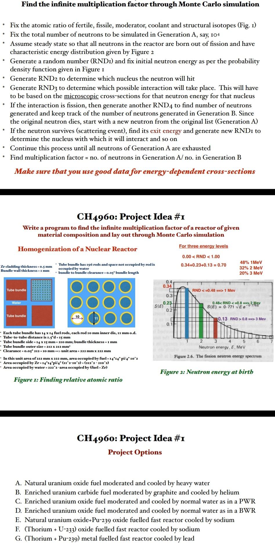 Solved Find the infinite multiplication factor through Monte | Chegg.com