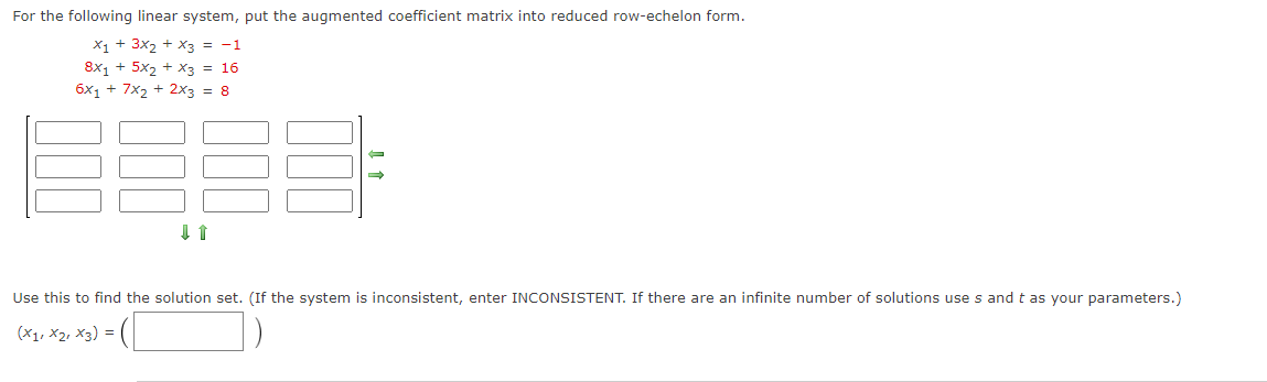 Solved For the following linear system, put the augmented | Chegg.com