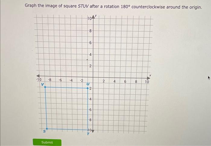 Solved Graph the image of square STUV after a rotation 180∘ | Chegg.com