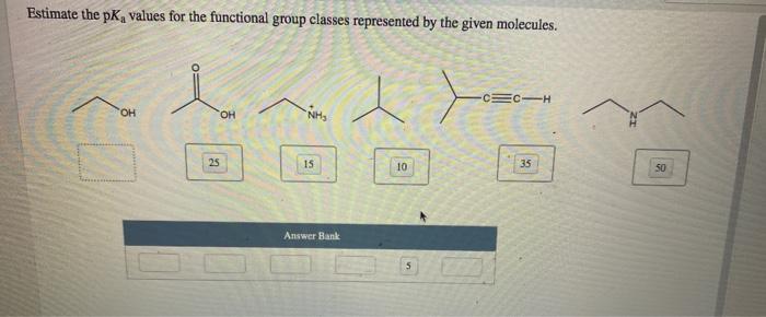Solved Estimate the pK, values for the functional group | Chegg.com