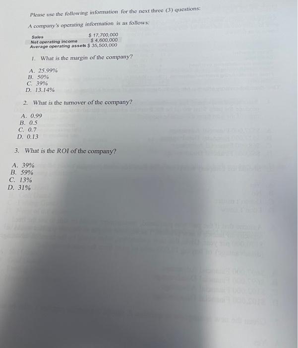 Solved Please use the following information for the next | Chegg.com