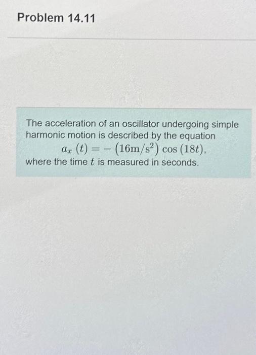 Solved The acceleration of an oscillator undergoing simple | Chegg.com