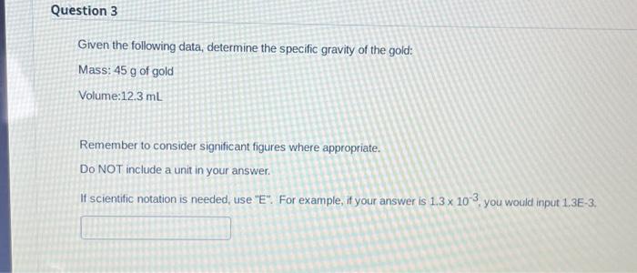 Solved Given the following data, determine the specific | Chegg.com