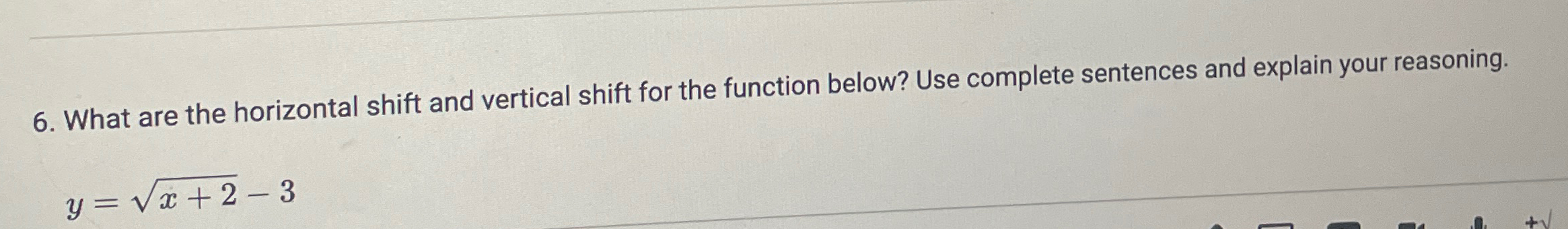 Solved What are the horizontal shift and vertical shift for | Chegg.com